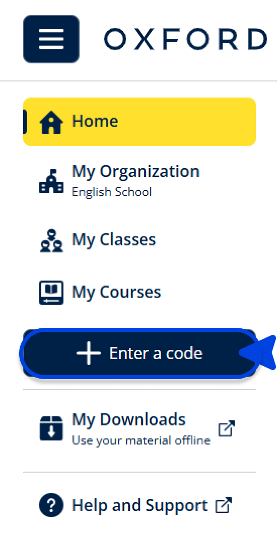 Use a code to access course materials